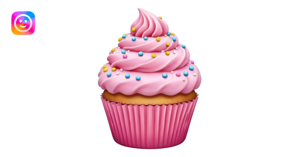 Cupcake with pink icing emoji | AI Emoji Generator