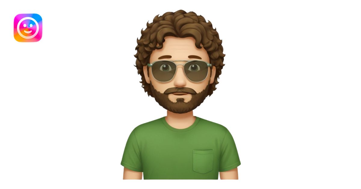 a self asured white male. brown hair. green t-shirt. blue background 5 ...