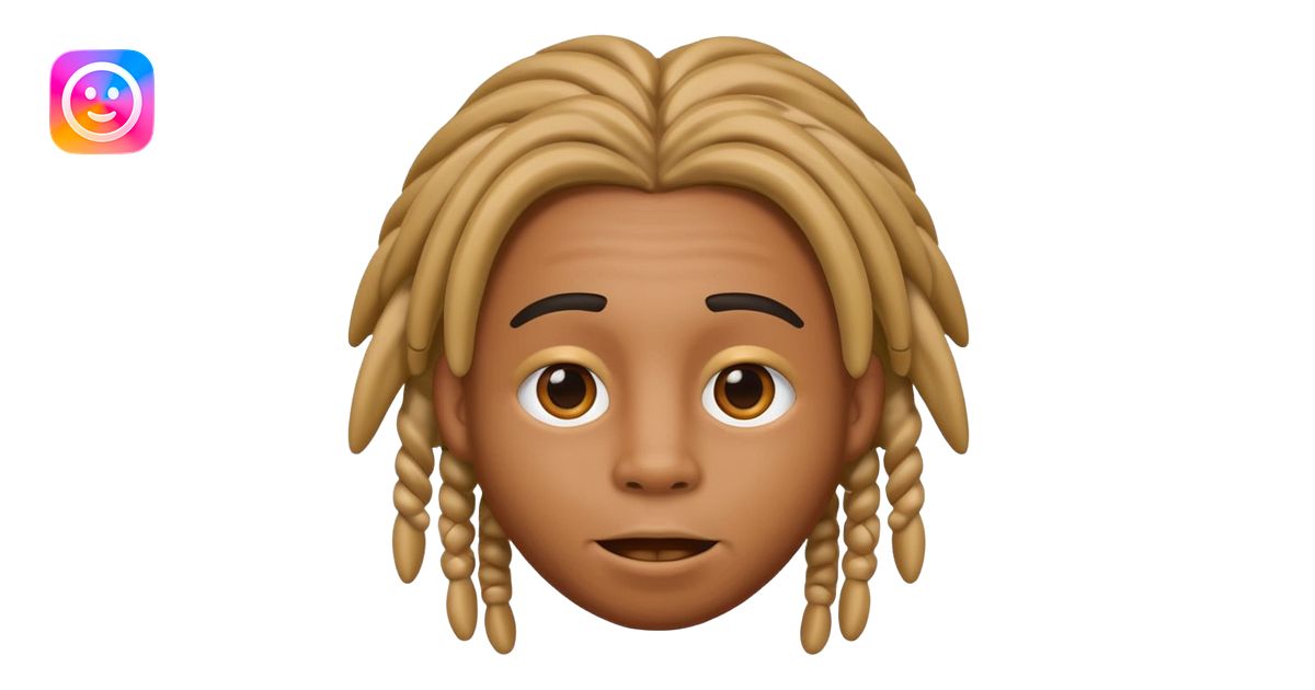Caramel skin Animoji young male with straight dreads emoji | AI Emoji ...