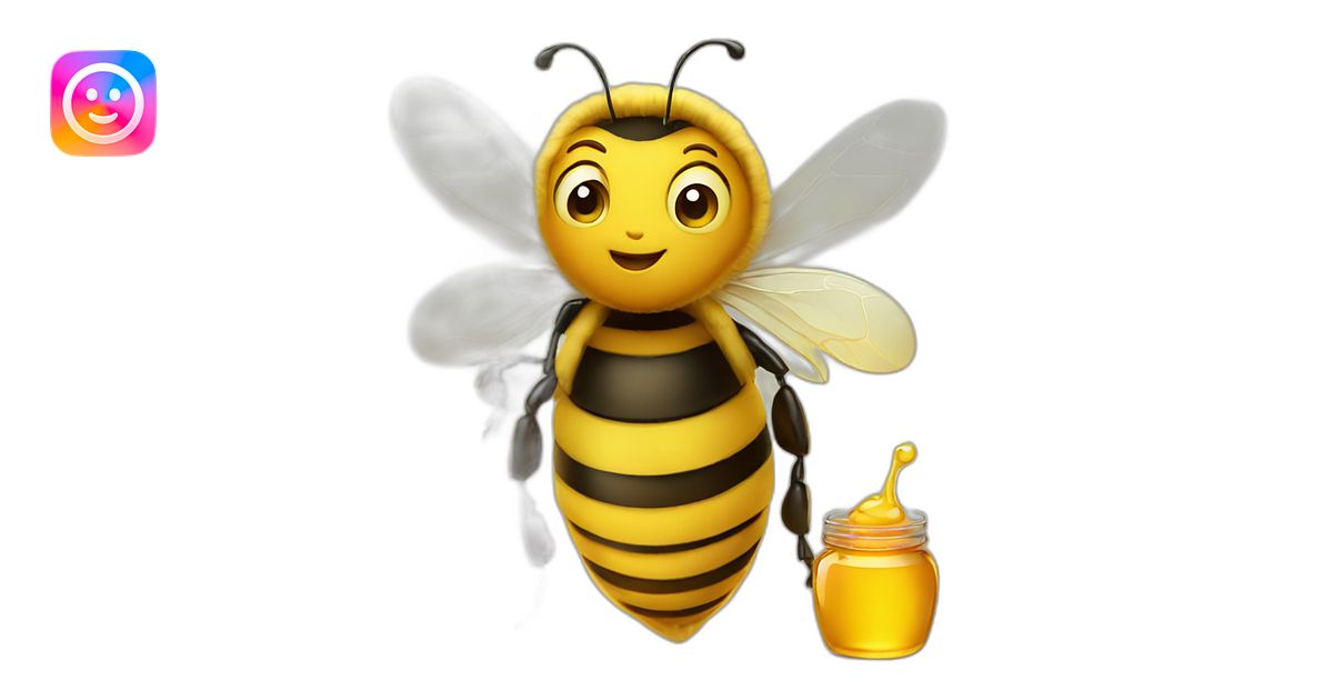 Bee with a honey emoji | AI Emoji Generator