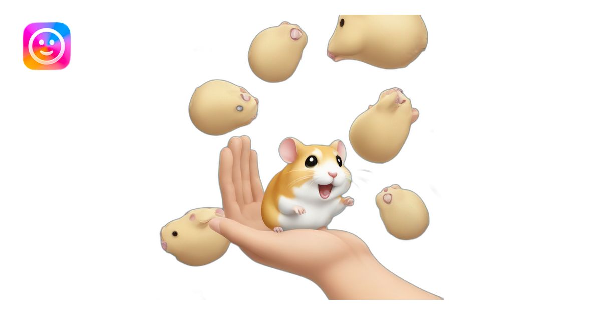 hamster victory hand emoji | AI Emoji Generator