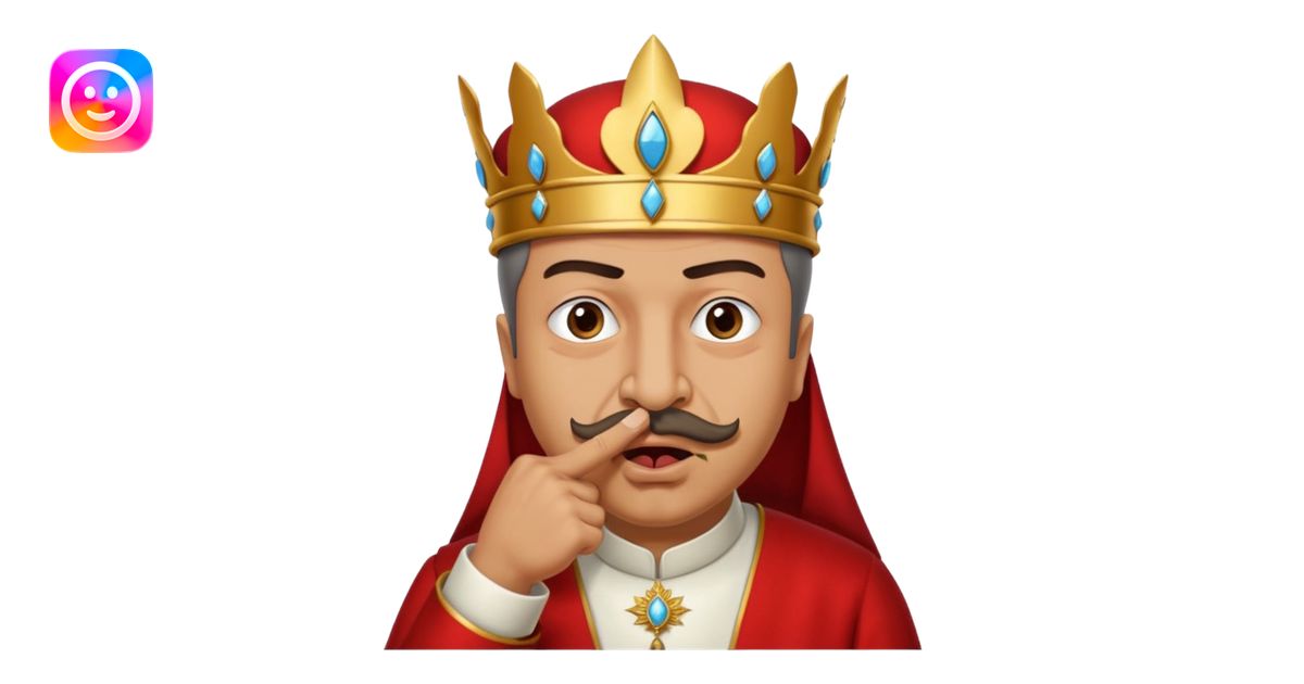A turkish Sultan putting a finger in front of his mouth while his eyes ...