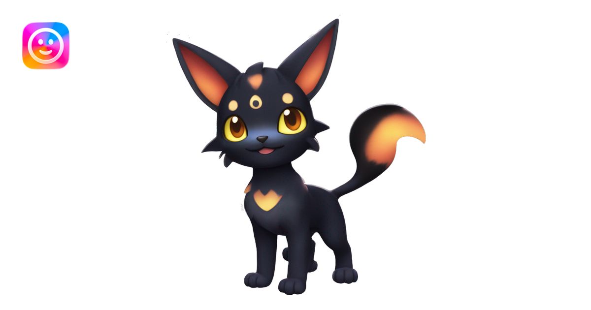 Shiny Sparkly Litten-Umbreon with gradient Nebula-colored markings full ...