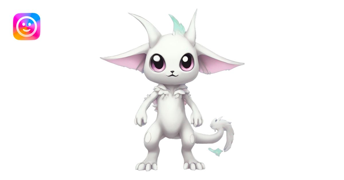 cute cool edgy ethereal alien punk Digimon-Fakemon-animal full body ...
