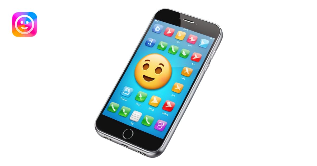 Generate a realistic emoji of a smartphone where a lot of things like ...
