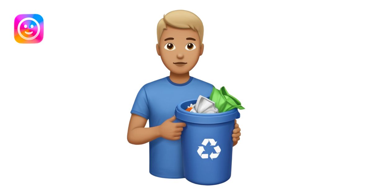 full side body man put the trash in can emoji | AI Emoji Generator