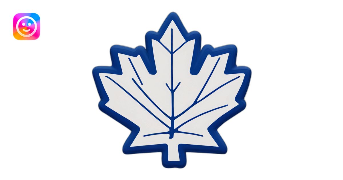 Toronto Maple leafs logo in blue emoji | AI Emoji Generator