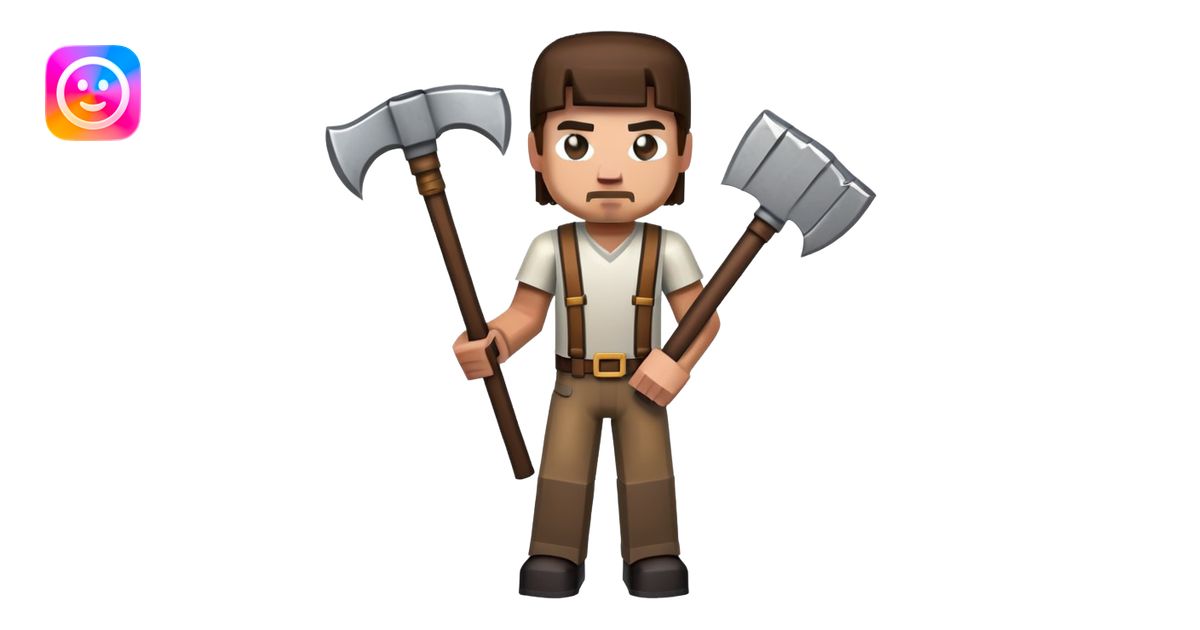 Minecraft character holding a pickaxe emoji | AI Emoji Generator