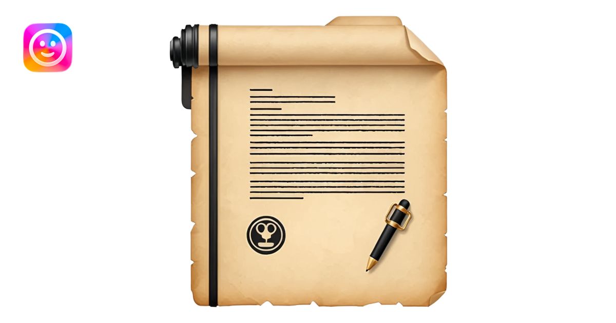 Courtroom Items, Legal Document – official case file or contract emoji ...