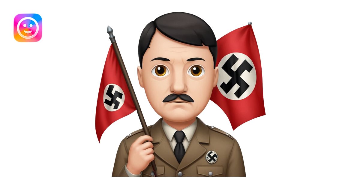 HITLER holding a nazi flag pls emoji | AI Emoji Generator