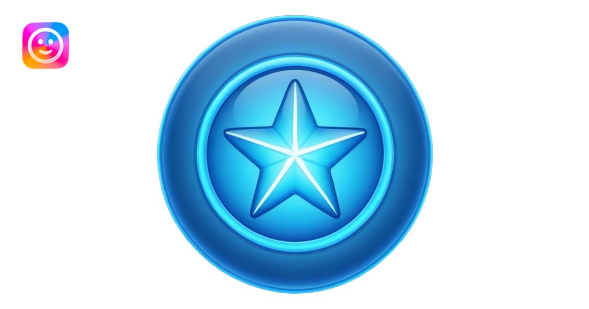 Blue star let it be more like a circle emoji | AI Emoji Generator