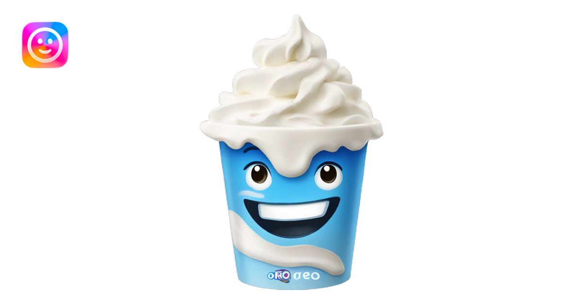 Oreo brand frozen yogurt cup emoji | AI Emoji Generator