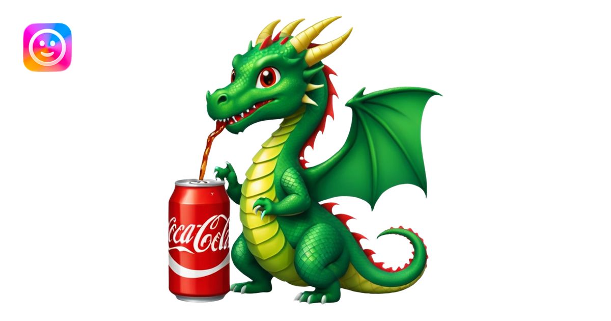 Un dragon tomando cocaa emoji | AI Emoji Generator