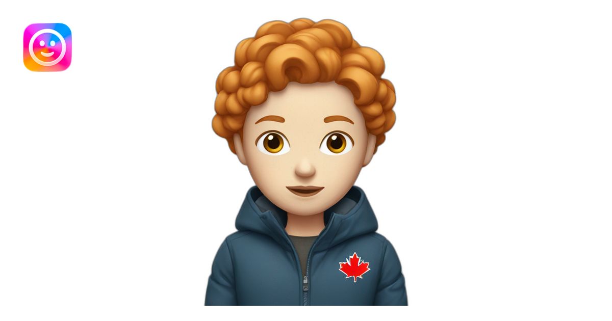 Ginger women with blue eyes and a Canadian jacket emoji | AI Emoji ...