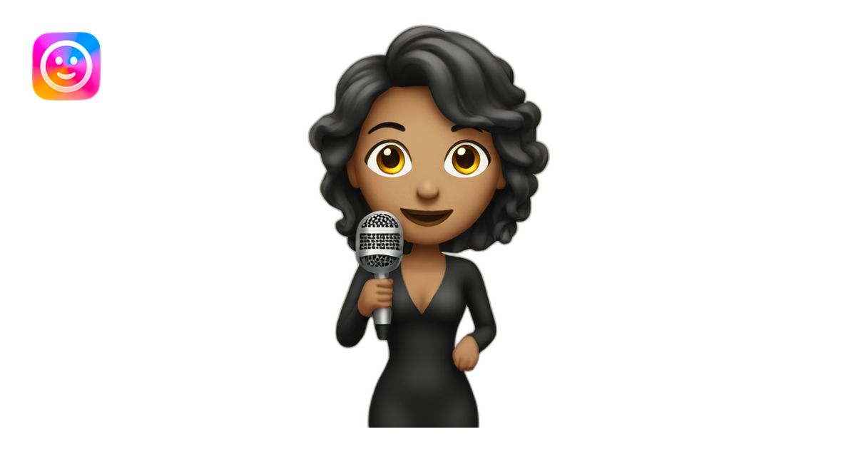 Female singer holding mic emoji | AI Emoji Generator