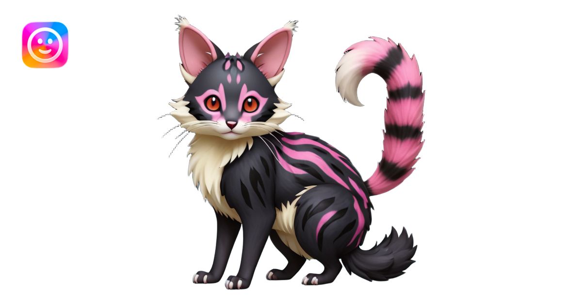 Hyper realistic void-black fur haunted by crimson neon pulse-lines like ...