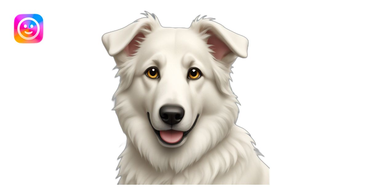 White swisse shepherd emoji | AI Emoji Generator