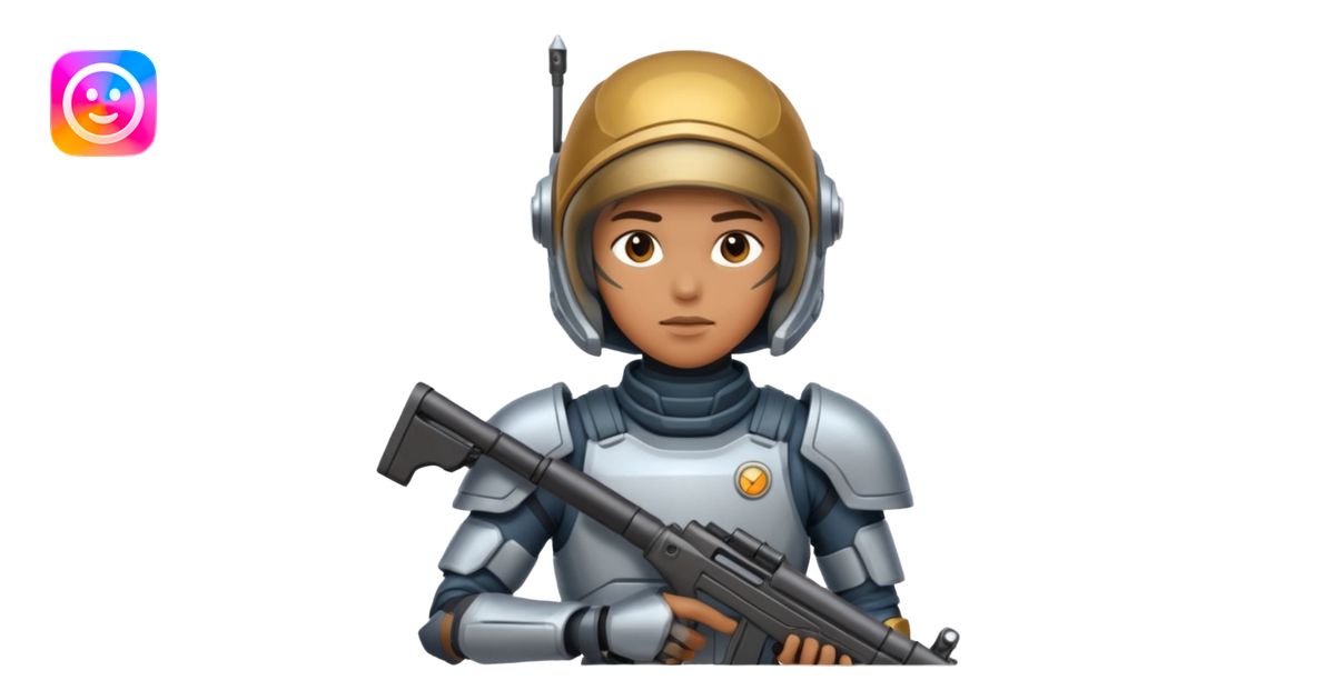 space warrior with rifle emoji | AI Emoji Generator
