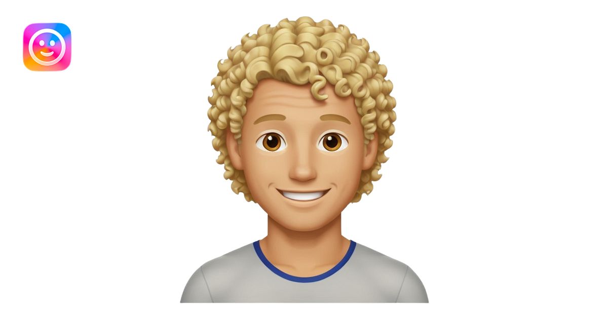 Athletic man with blond curly hair but it is shaved on the side emoji ...