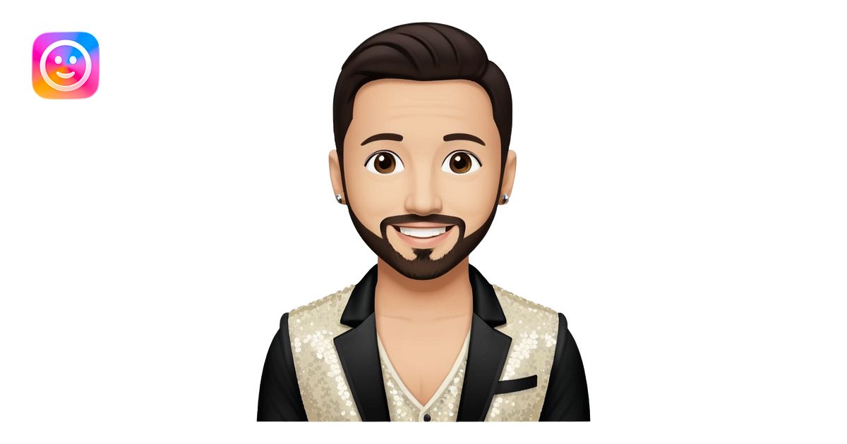 AJ McLean from Backstreet Boys with dark brown hair, ivory sequin ...