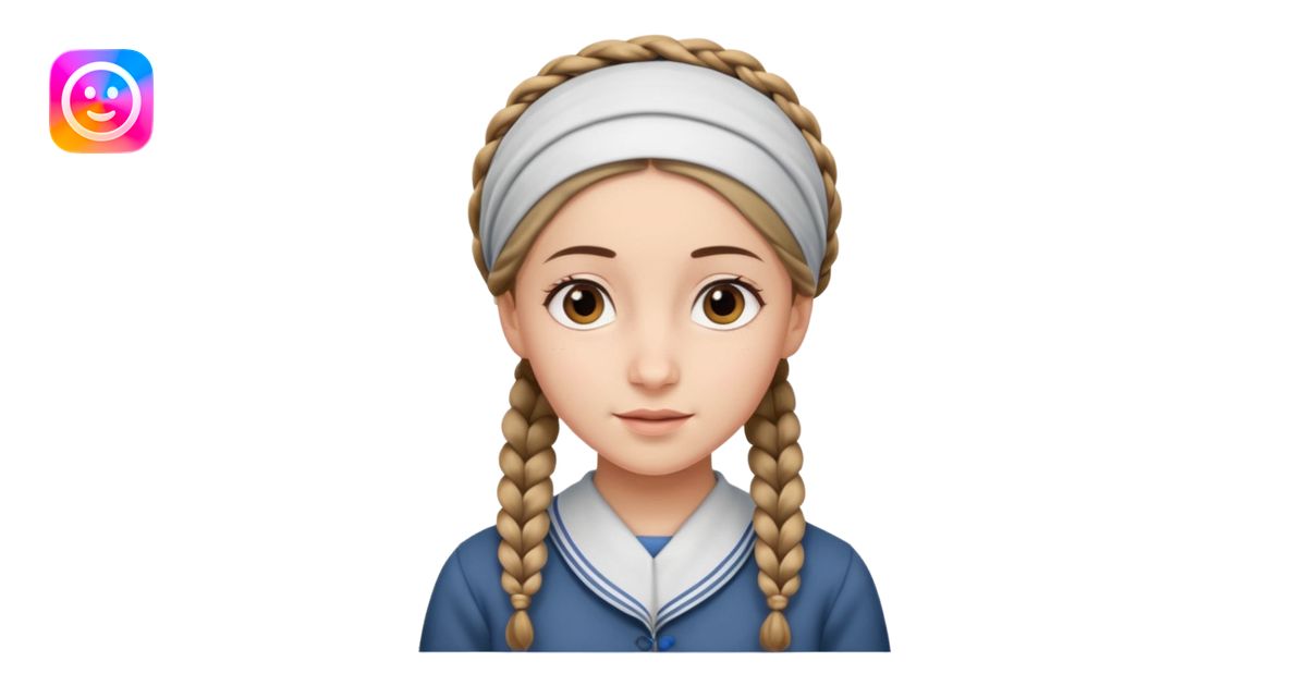 young modest jewish girl braid emoji | AI Emoji Generator