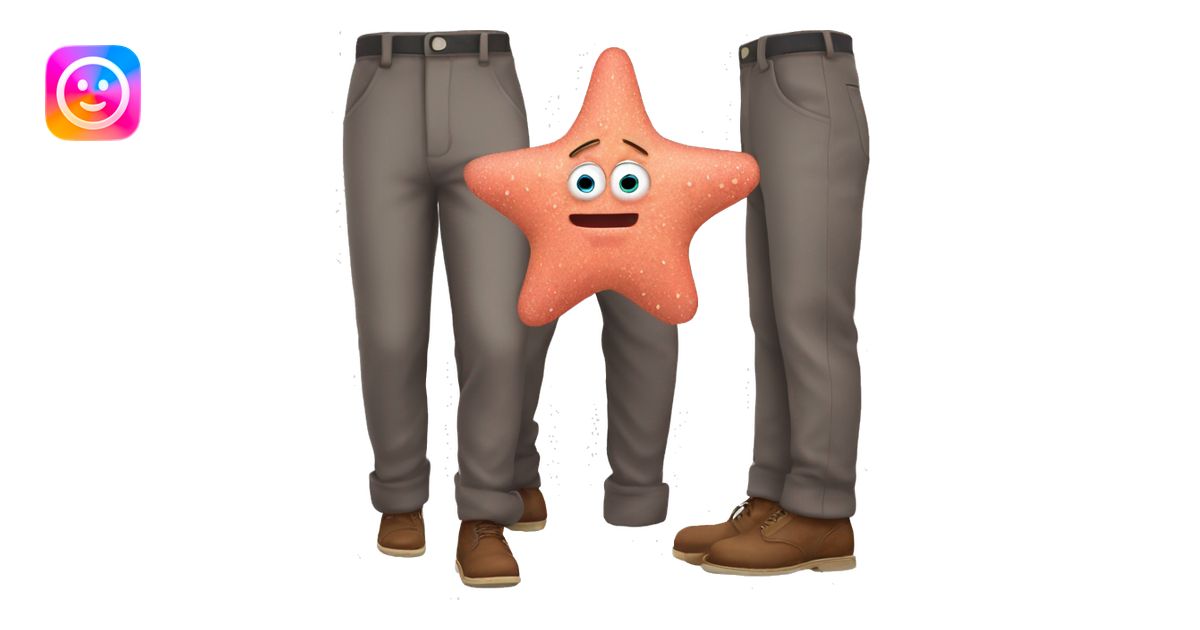 Patrick Star with pants emoji | AI Emoji Generator
