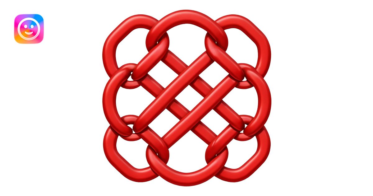 Red chain link logo emoji | AI Emoji Generator