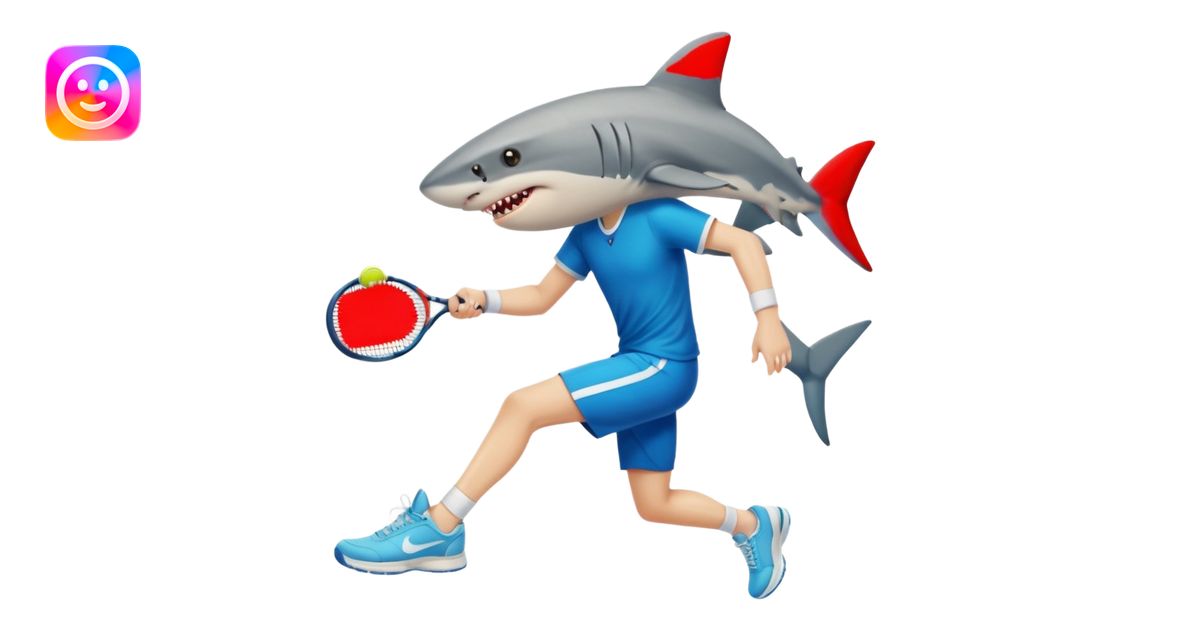Tiburon con tenis con piernas emoji | AI Emoji Generator