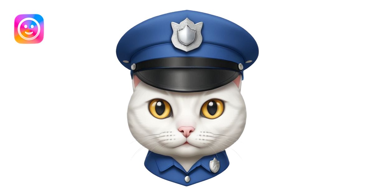 white cat police emoji | AI Emoji Generator