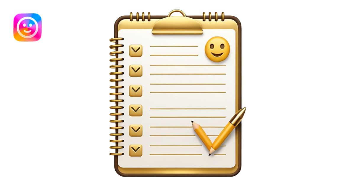 modern elegant planner with checkmarks emoji, 3D style, #ca816d or # ...