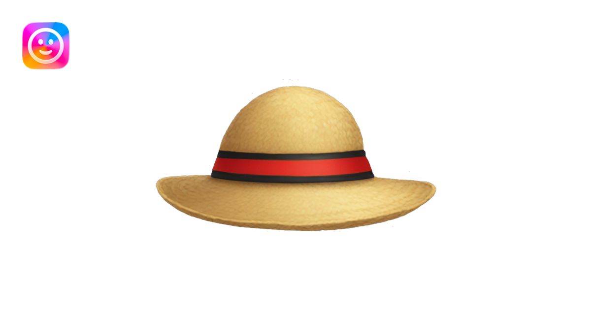 Strawhat with a thick redline on the bump emoji | AI Emoji Generator