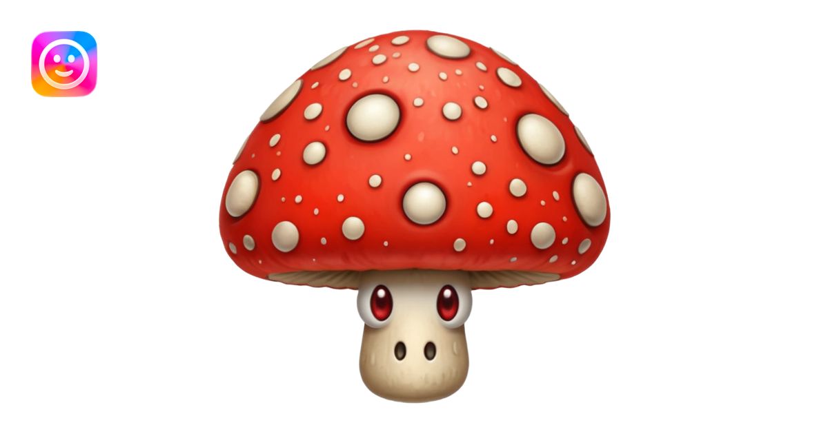 a rabid mushrooms with eyes emoji | AI Emoji Generator