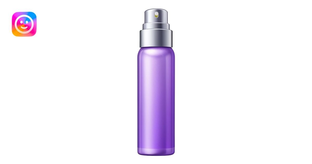 Emoji of a body highlighter spray. It is a small cylindrical purple ...
