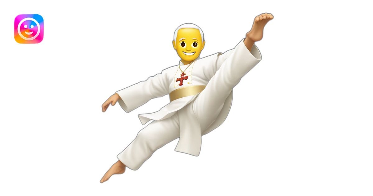 Pope kung fu kick emoji | AI Emoji Generator