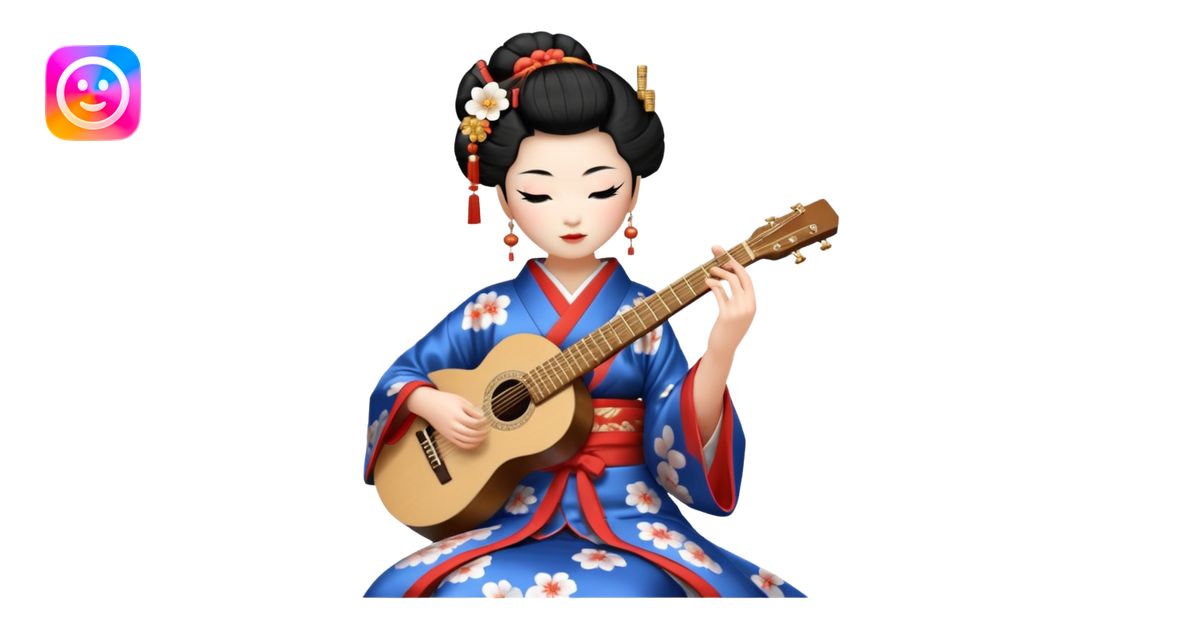 geisha play guitar emoji | AI Emoji Generator