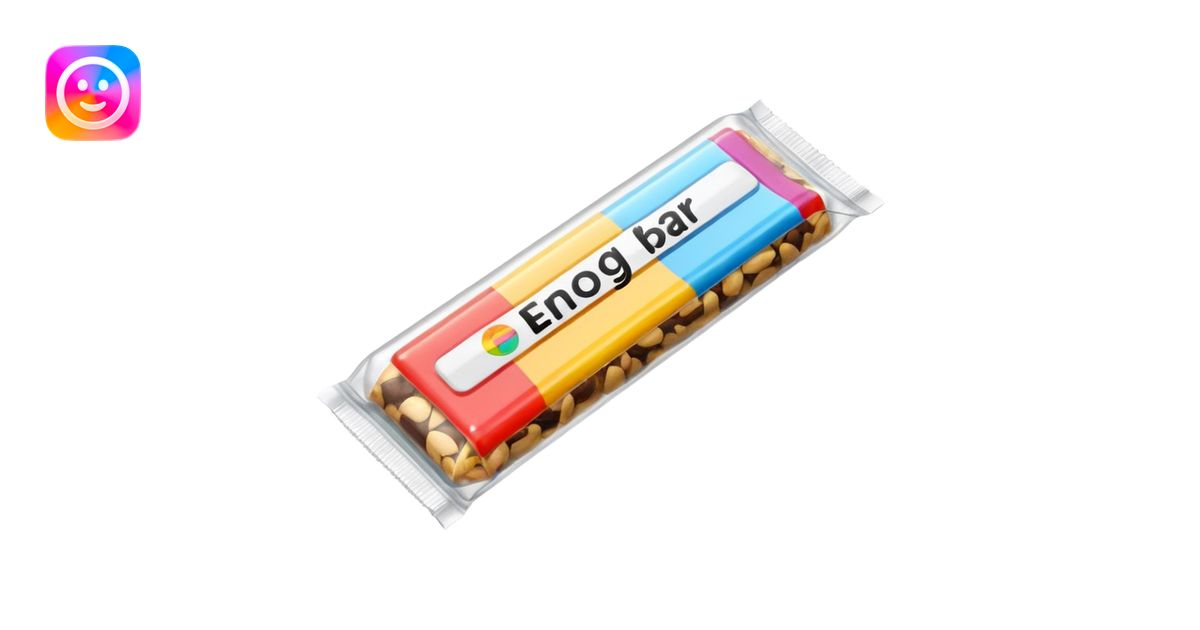 Create an emoji of an energy bar that you can eat, with plastic ...