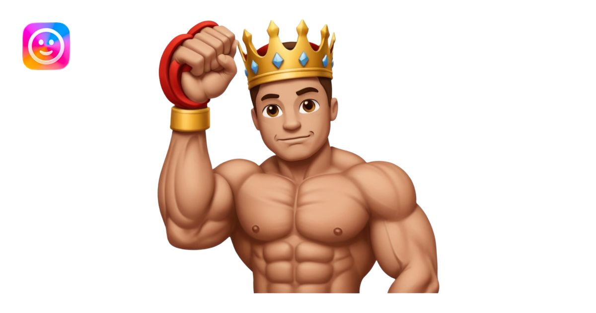muscle arm emoji body builder king emoji emoji | AI Emoji Generator