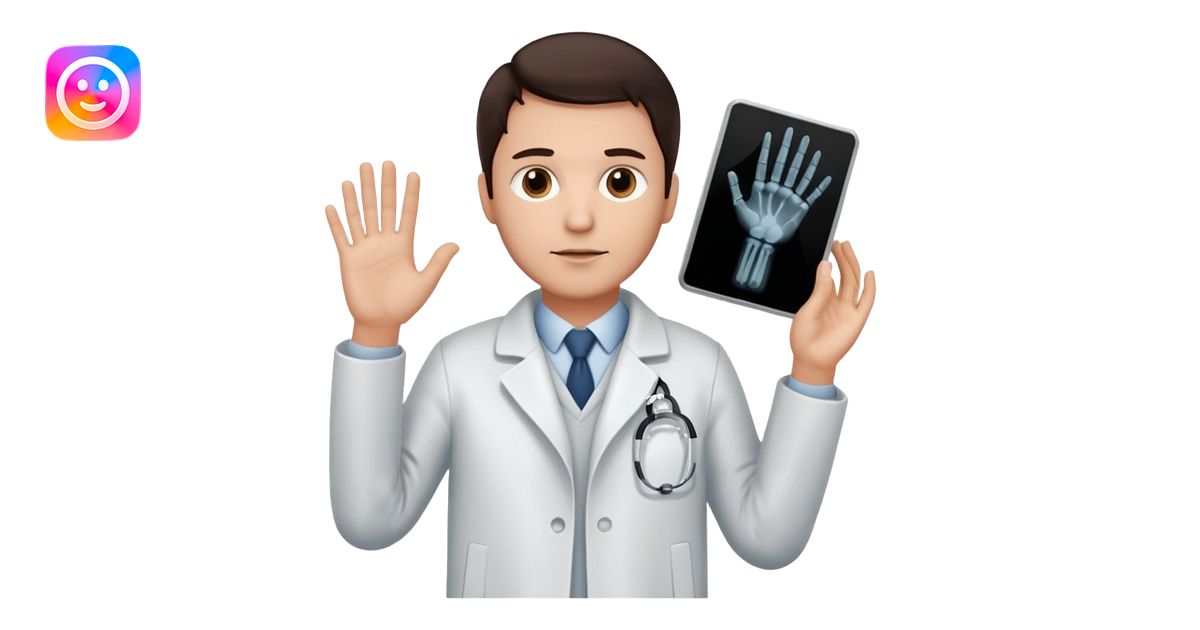 Radiografía de mano sostenida por un hombre con bata blanca piel clara ...