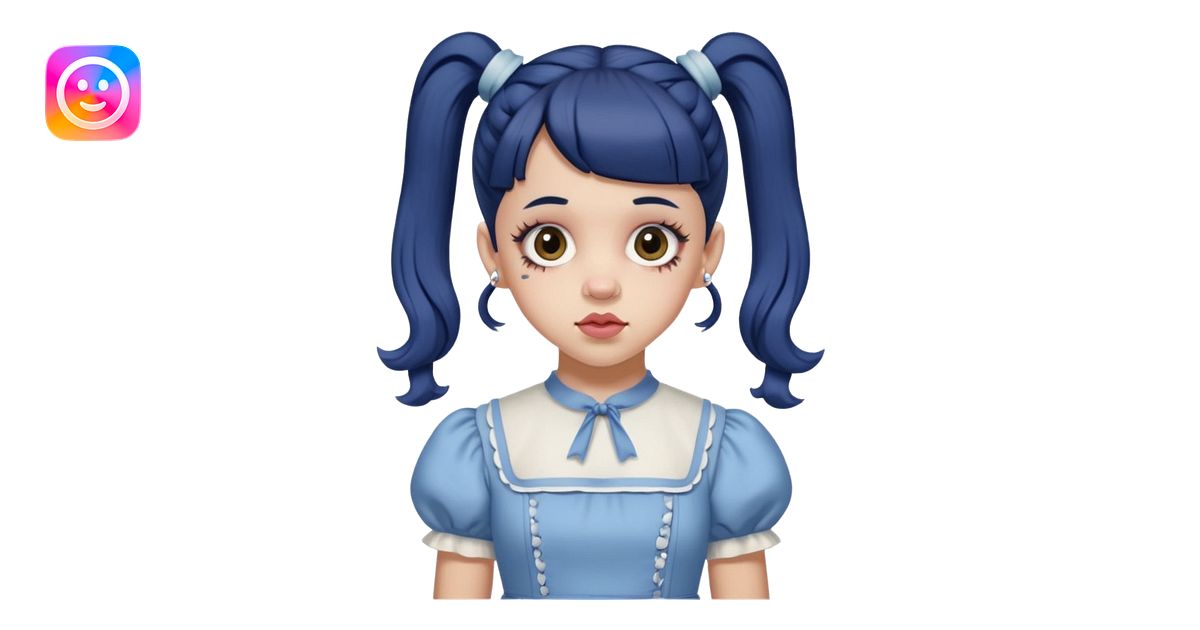 Melanie Martinez with split her ponytails with the k-12 dress emoji ...