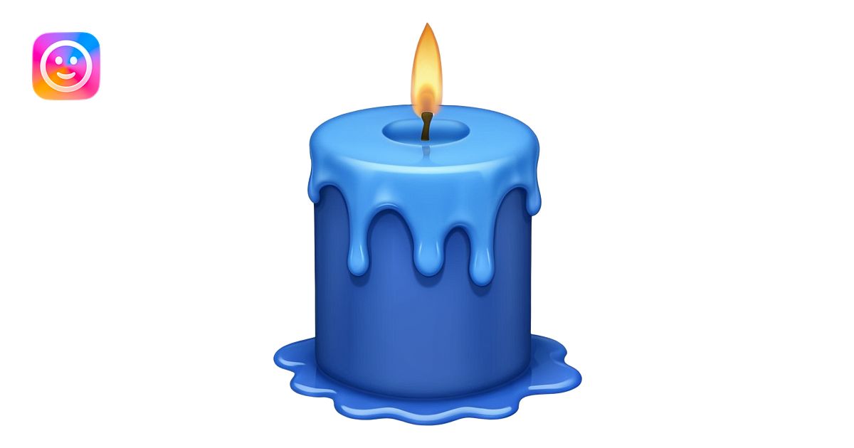 Dripping blue candle diagonal emoji | AI Emoji Generator