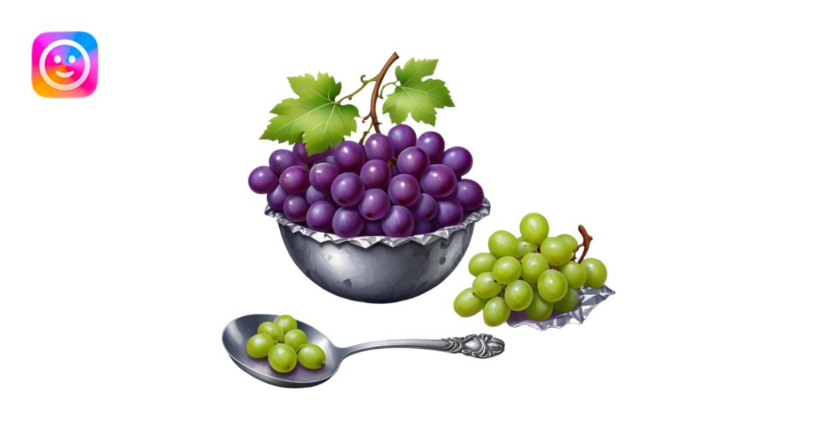 Renaissance painting of purple grapes and green grapes on the right ...