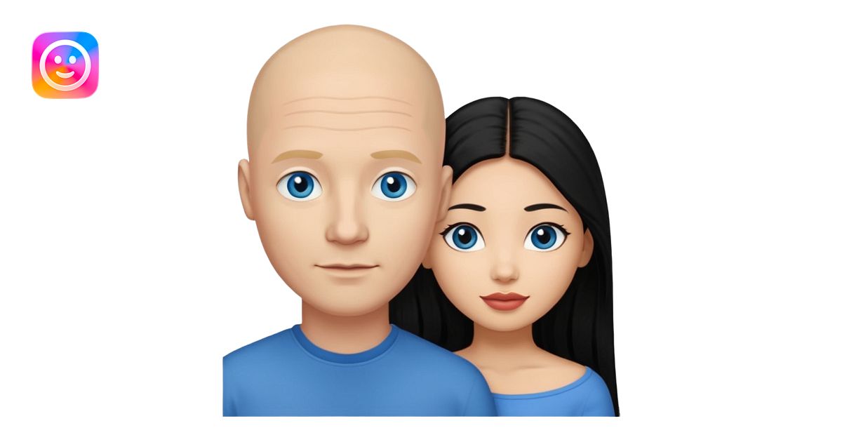 Bald white man blue eyes in love with Filipina woman with long hair and ...