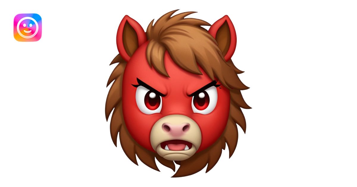 Angry Pony with the Anger Symbol emoji over it emoji | AI Emoji Generator