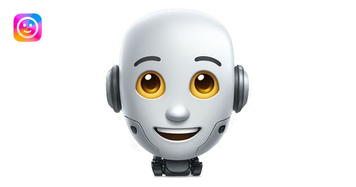 A smiling AI robot with a bright and cheerful expression. emoji | AI ...