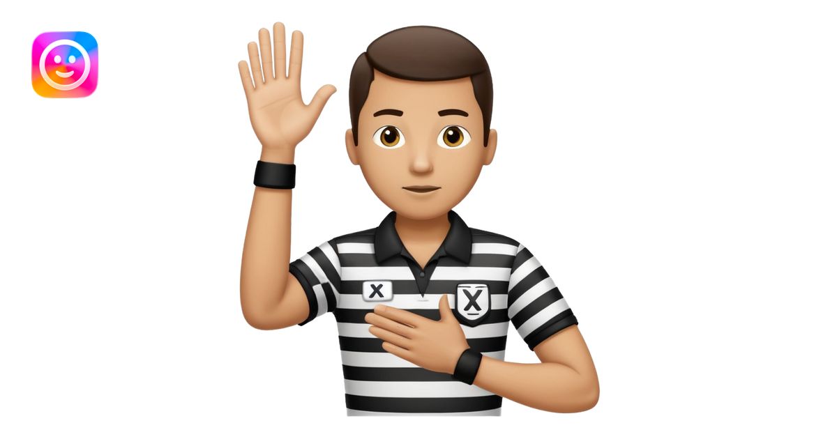 referee with raised arms crossed like an X emoji | AI Emoji Generator