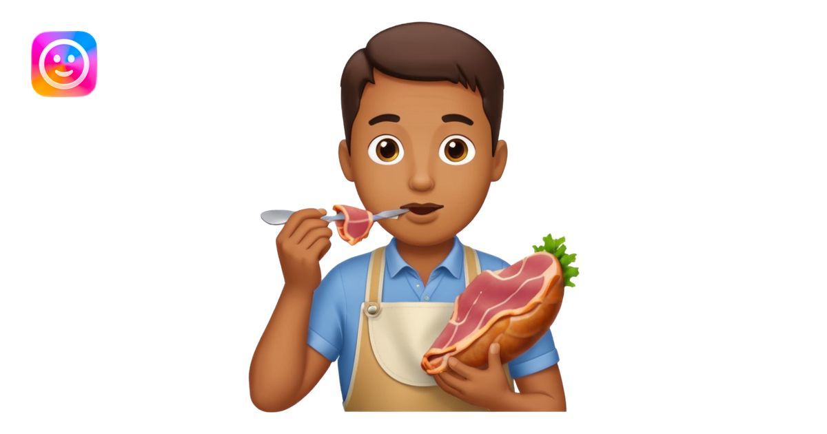 Man eating a ham shank emoji | AI Emoji Generator