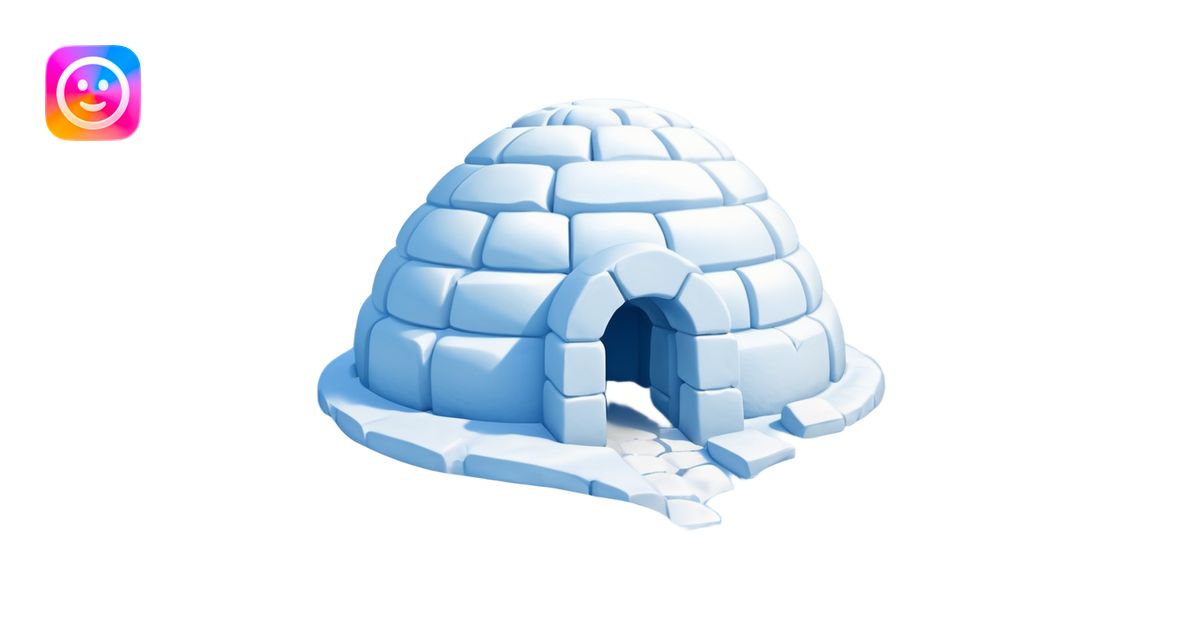 A traditional snow igloo on a vast snowy plain under a clear blue sky ...