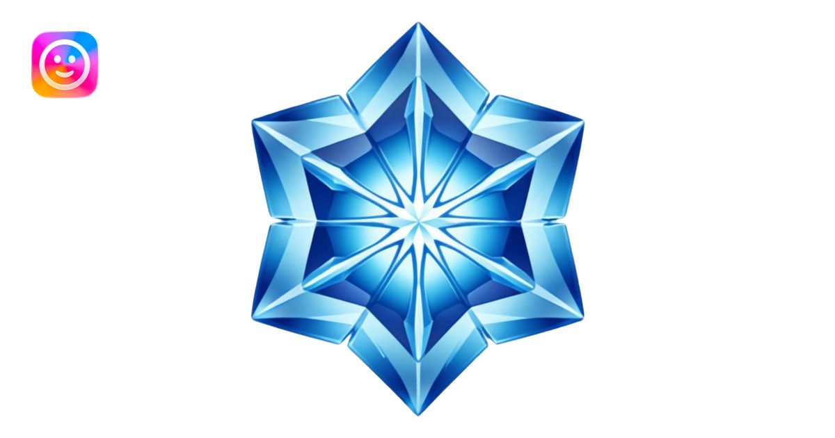 Blue Gem with an Ice Flake Inside emoji | AI Emoji Generator