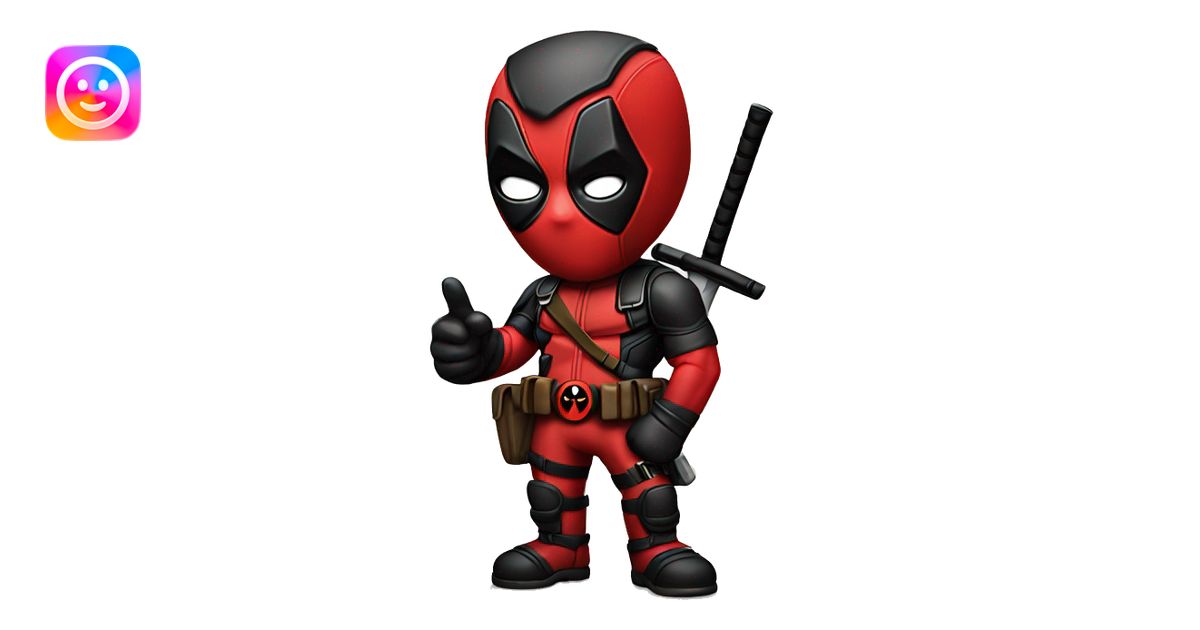 Cute deadpool character emoji | AI Emoji Generator