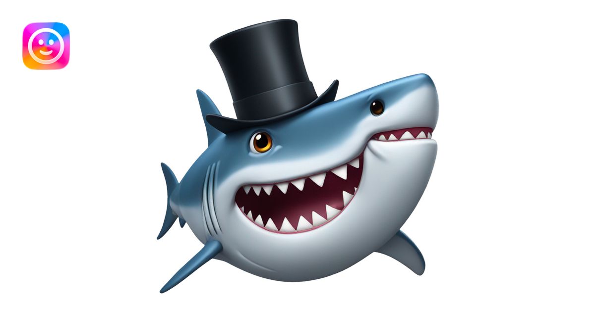 Shark with a top hat emoji | AI Emoji Generator
